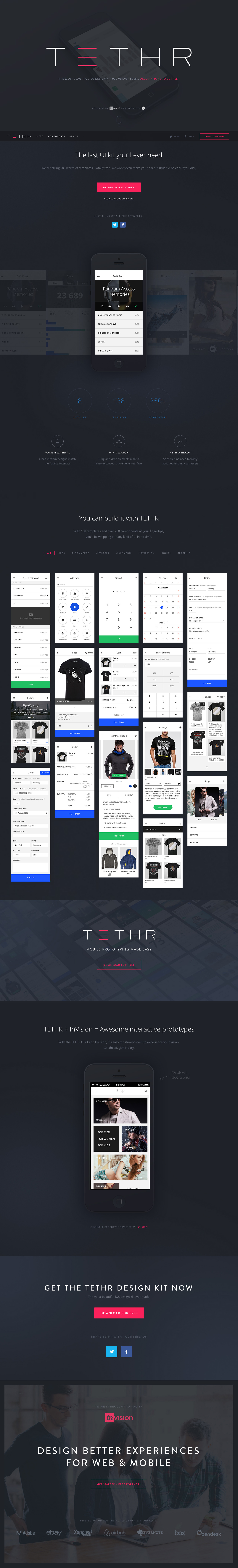 TETHR - One Page Website Award