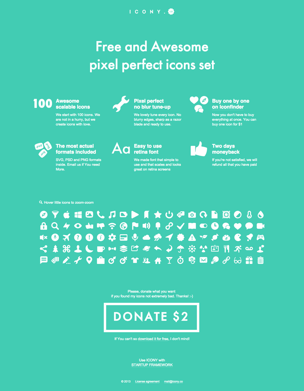 Icony - One Page Website Award