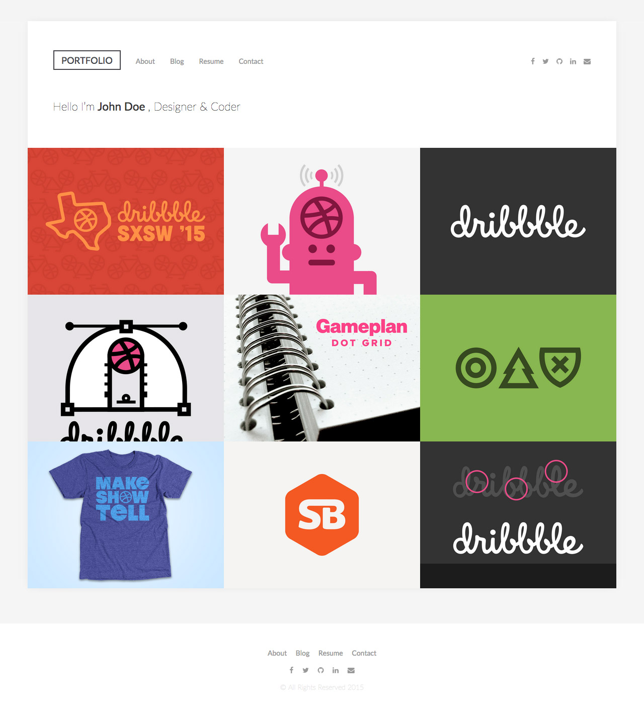 DribbbleFolio - Free Template Review and Demo