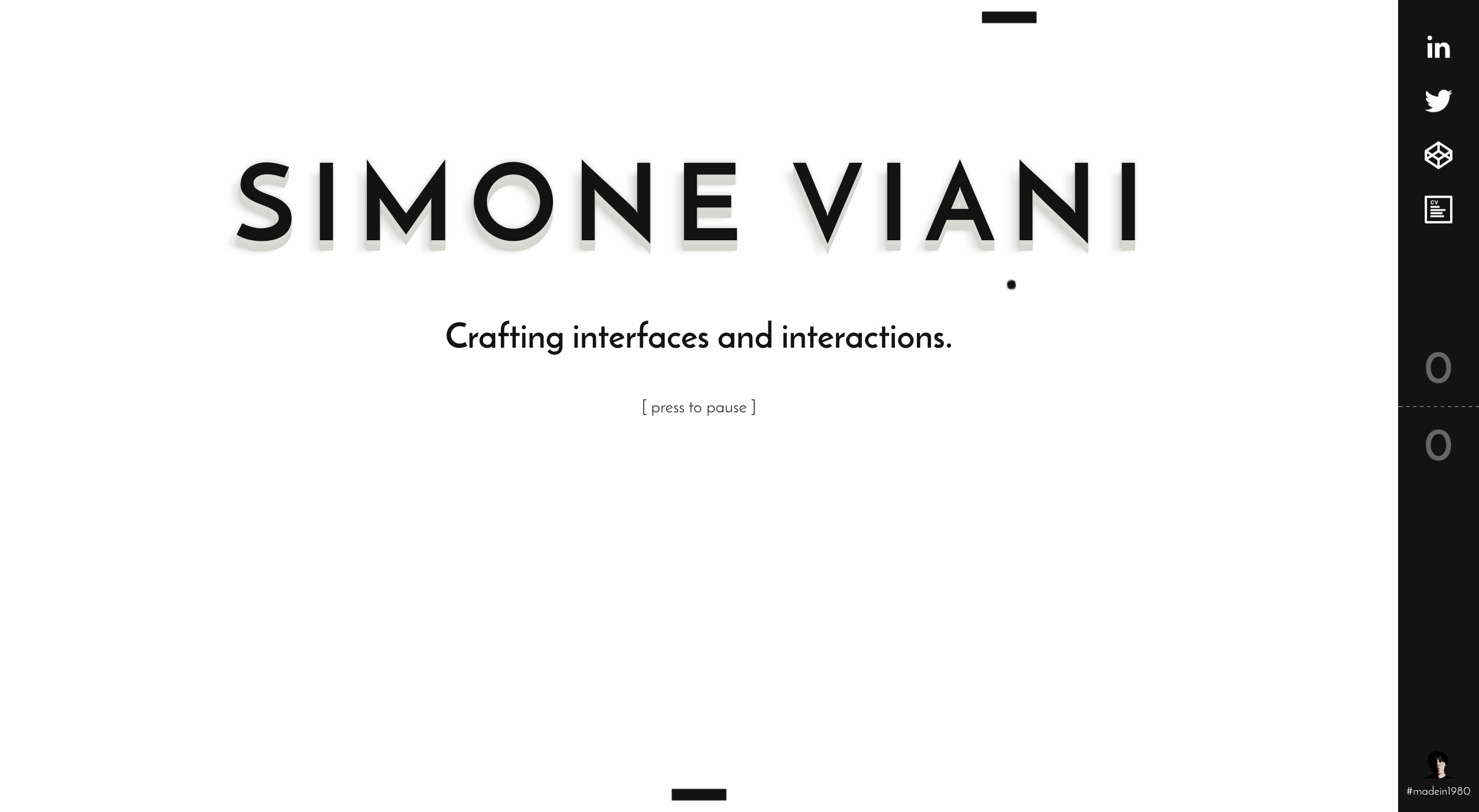 Simone Viani - One Page Website Award