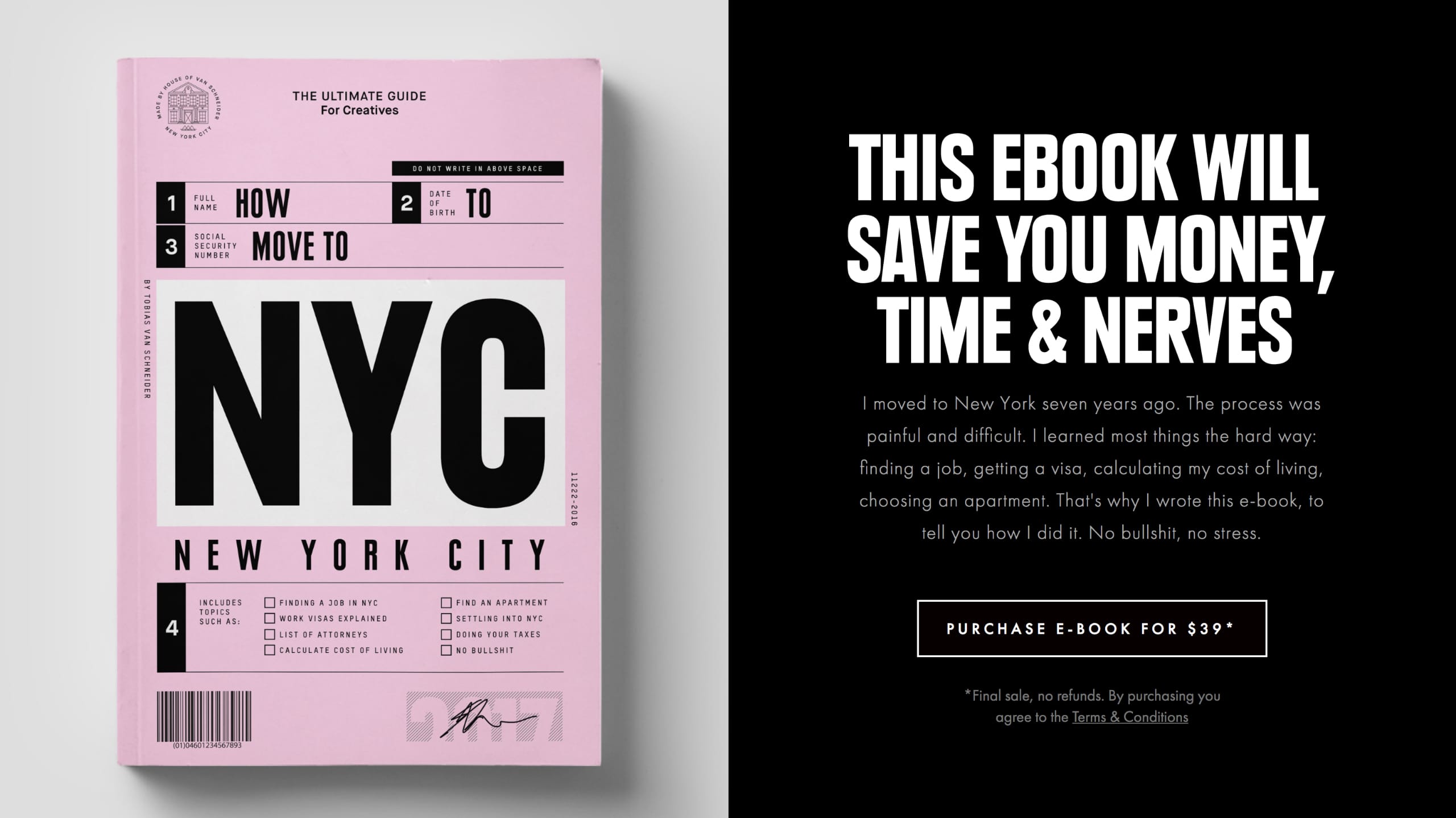 Let’s go to New York - One Page Website Award