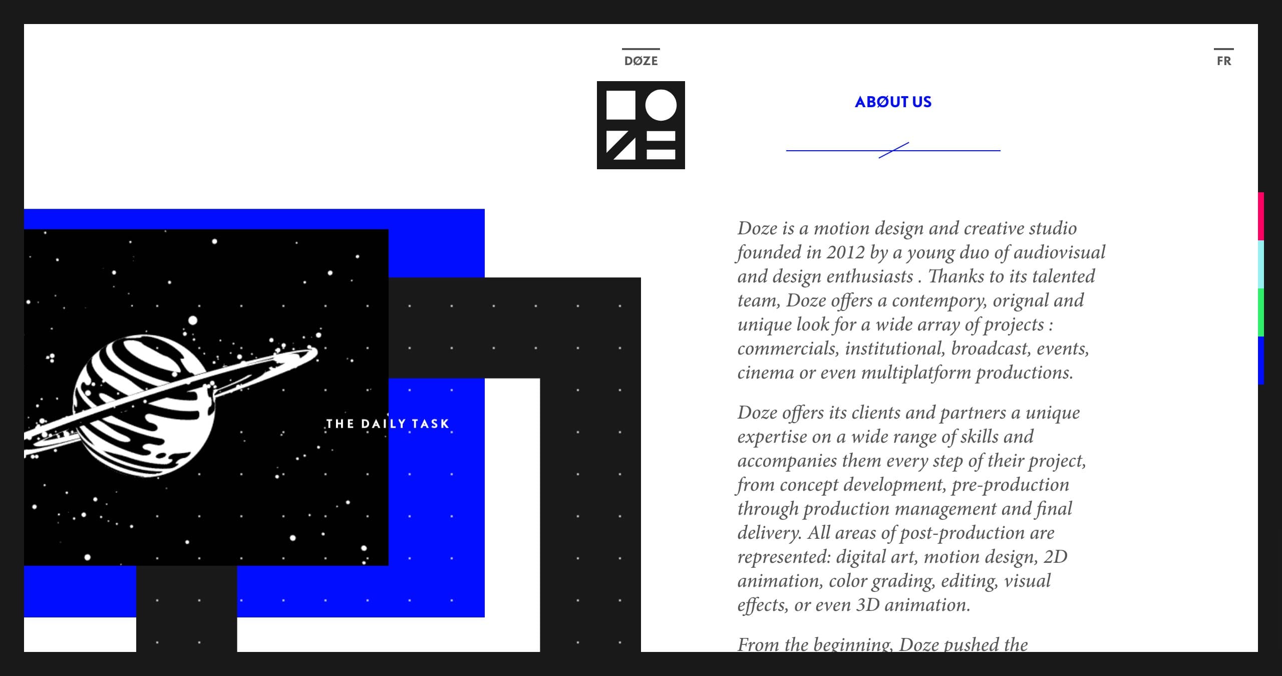 Doze Studio - Most Loved Website Award