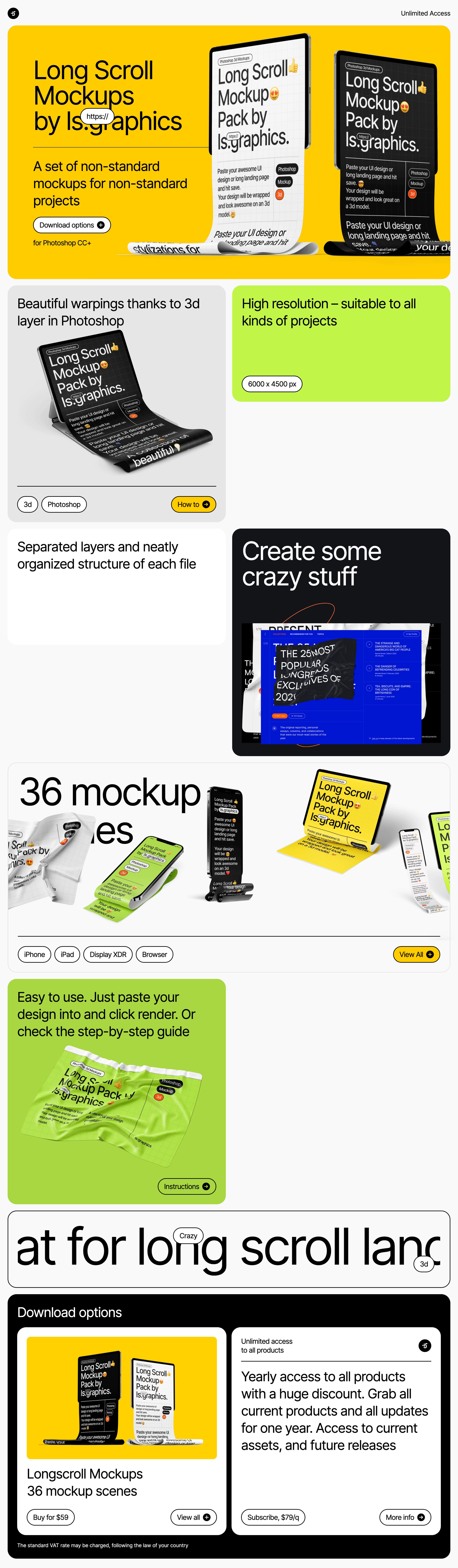 Long Scroll Mockups - One Page Website Award
