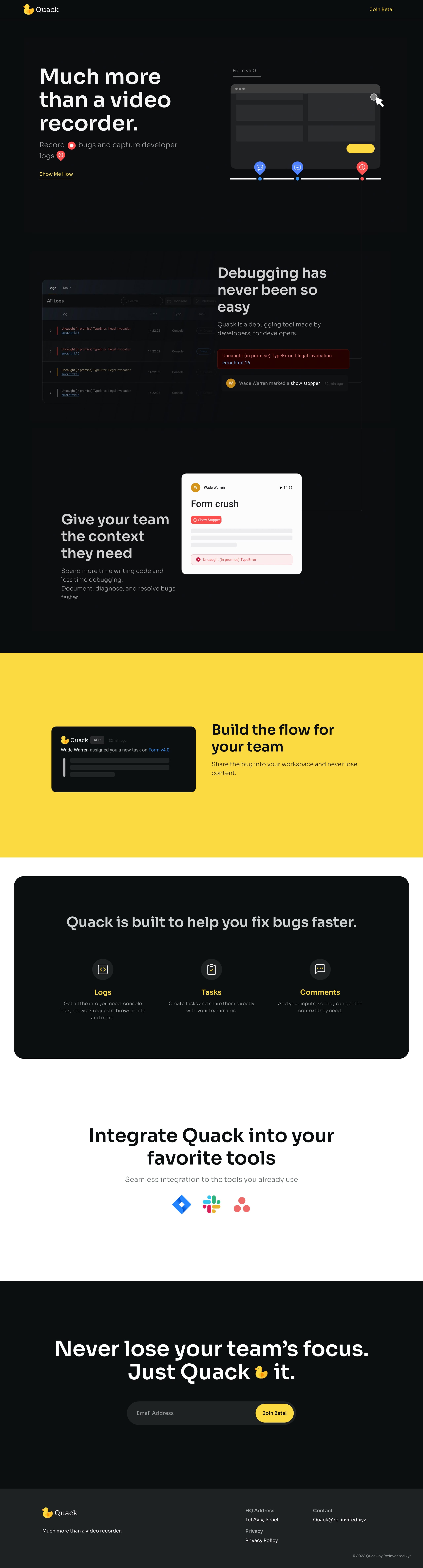 Quack - One Page Website Award